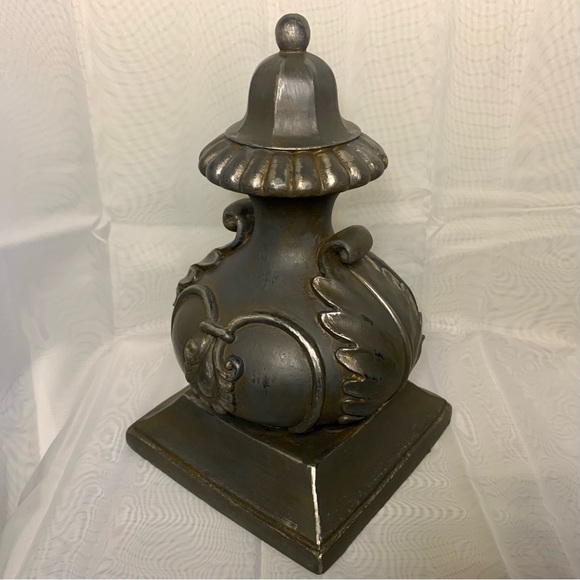 Accents | Scalloped Finial Dark Academia Grey Gilded Silver Shabby ...